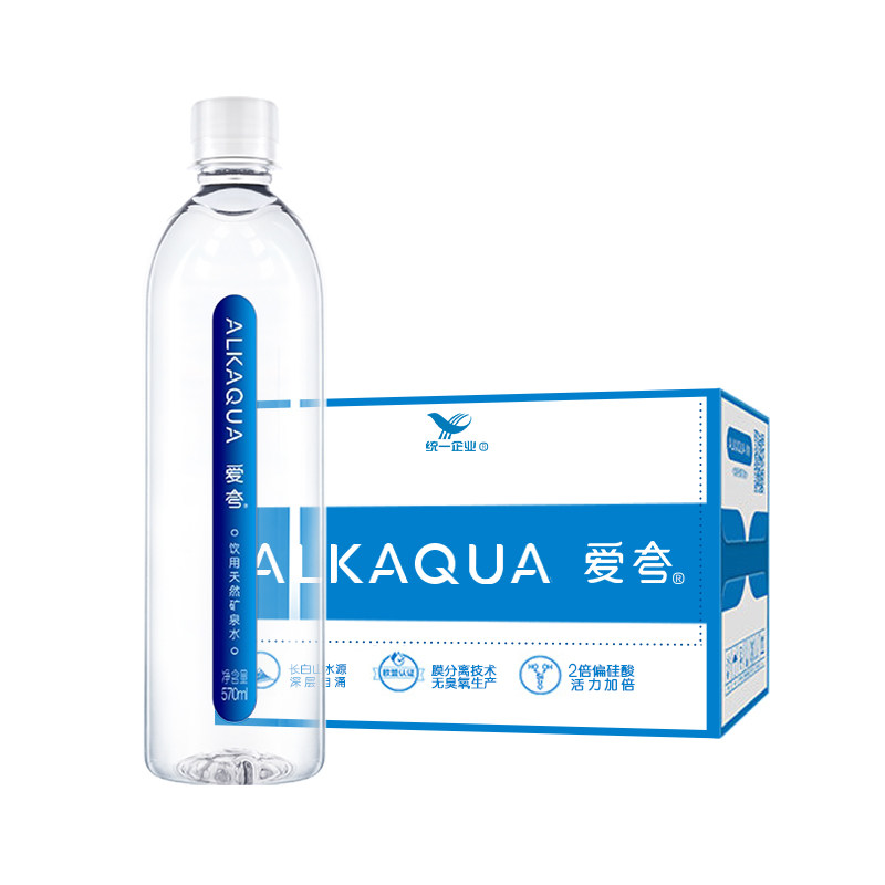 统一ALKAQUA爱夸饮用长白山天然矿泉水570mlx15瓶装整箱国产食品_虎窝淘