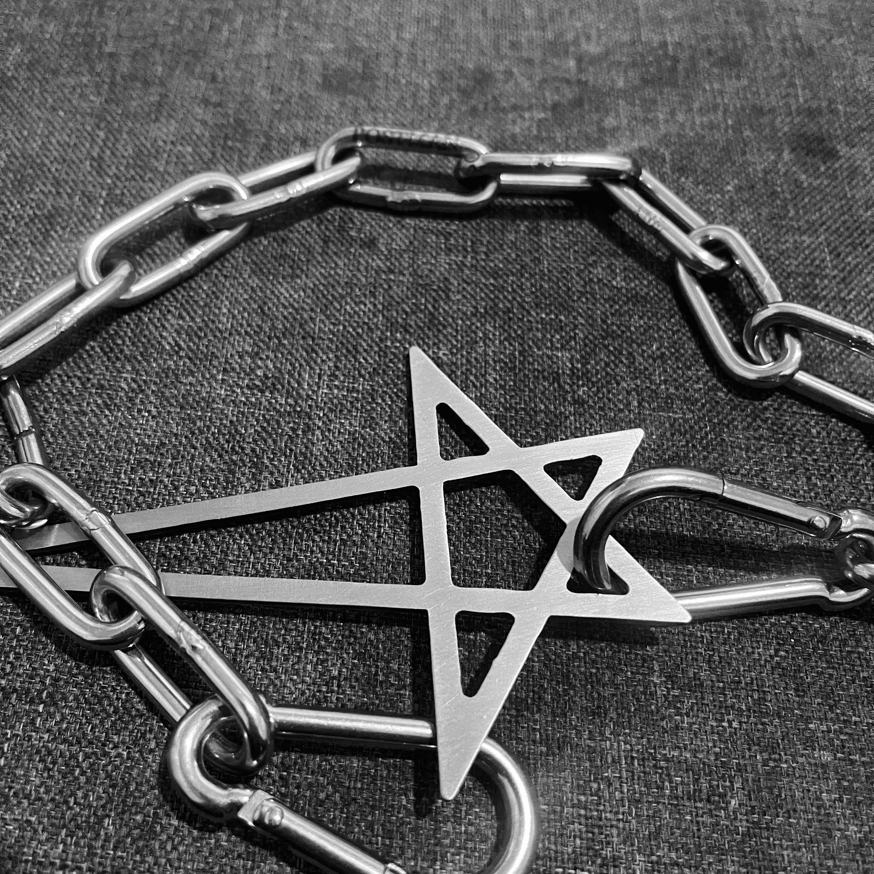 原创设计RICK五芒星项链复古ro轻奢小众高级男女欧美 owens毛衣链_虎窝淘