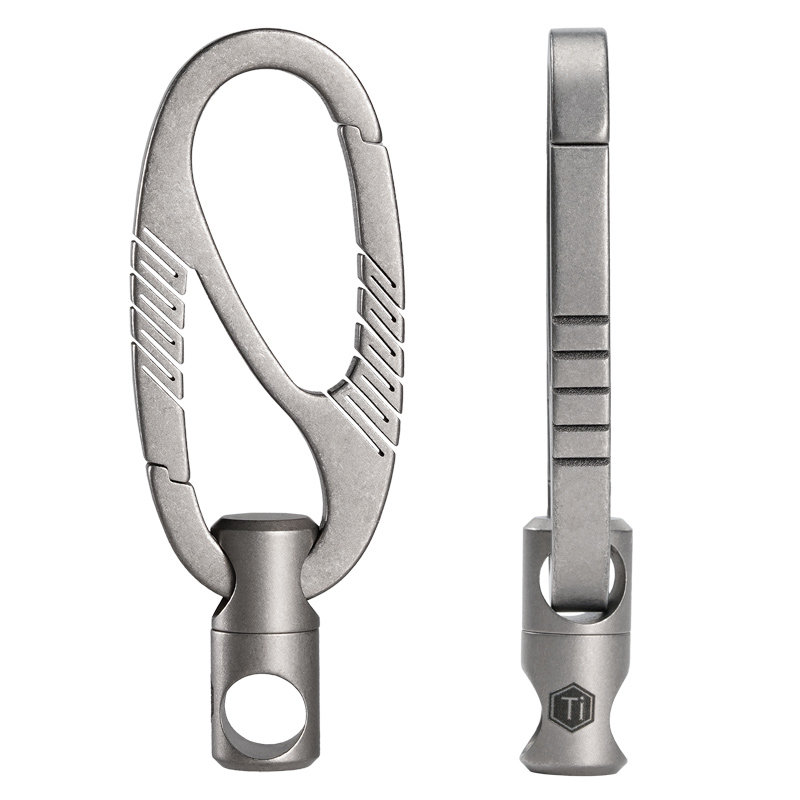 酷友CooYoo KM09钛合金钥匙扣旋转8字扣万向节马蹄扣EDC快挂_虎窝淘