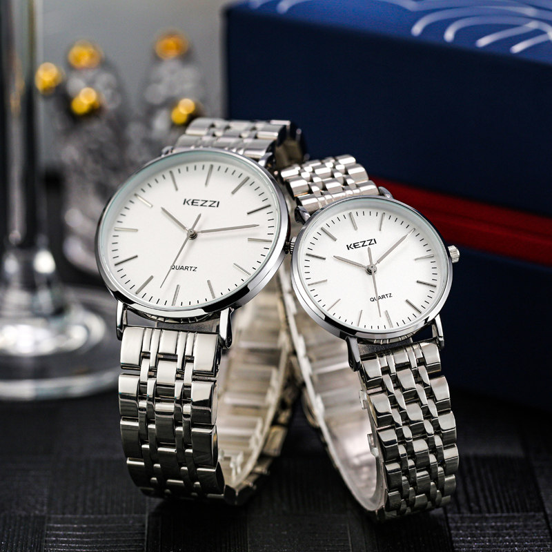 珂紫kezzi学生情侣手表气质简约2023新款休闲时尚钢带男女士腕表_虎窝淘