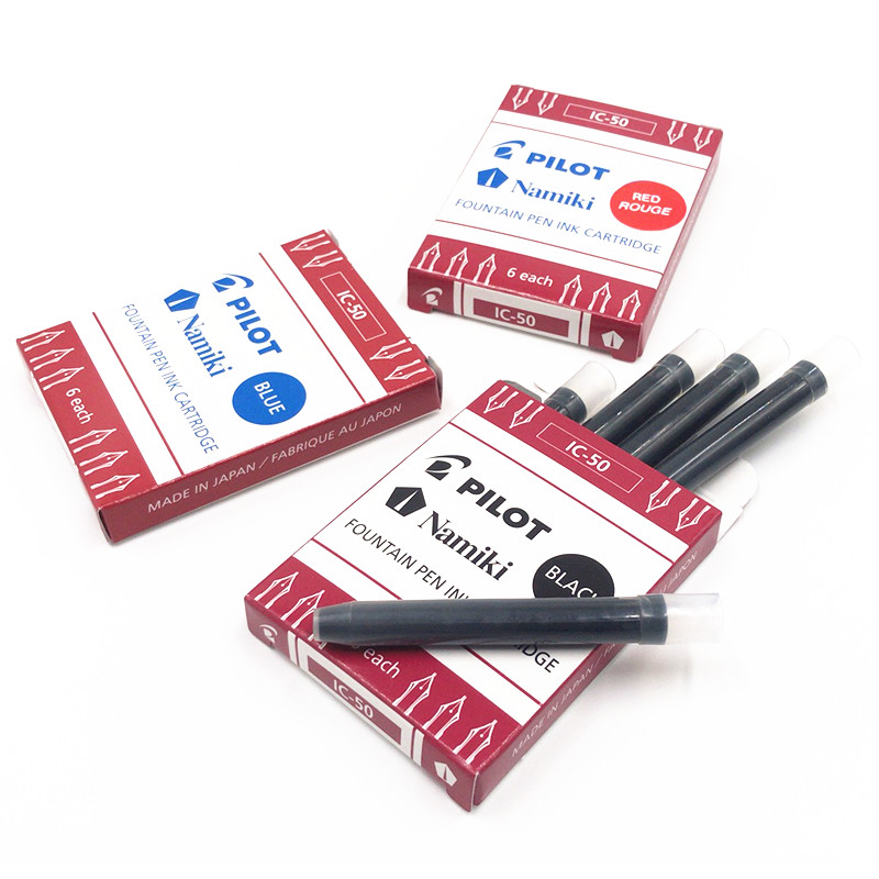 日本pilot百乐IC-50一次性墨囊墨胆78g/88g/50r/笑脸钢笔贵妃钢笔通用6支装非碳素不堵笔顺滑便携墨囊_虎窝淘