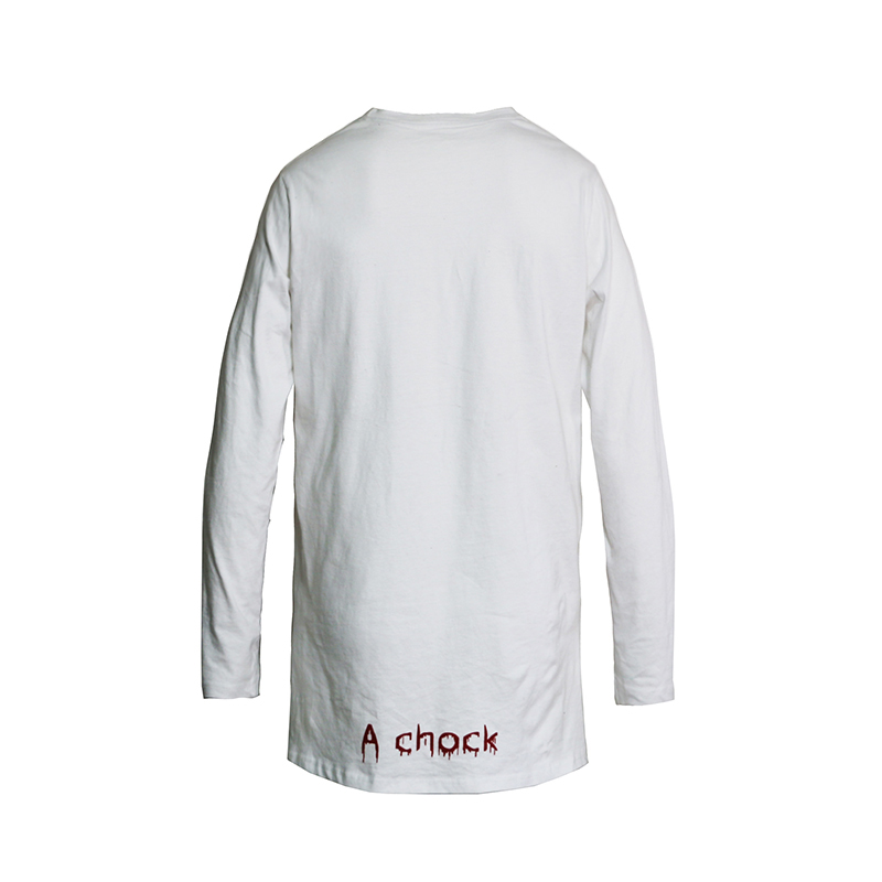 【Achock官方店】原创自主19高街前短后长印花潮开叉下摆打底长袖_虎窝淘