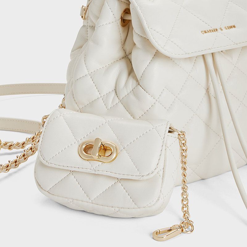 【母亲节礼物】CHARLES&KEITH24春夏新款CK2-60151400菱格双肩包_虎窝淘