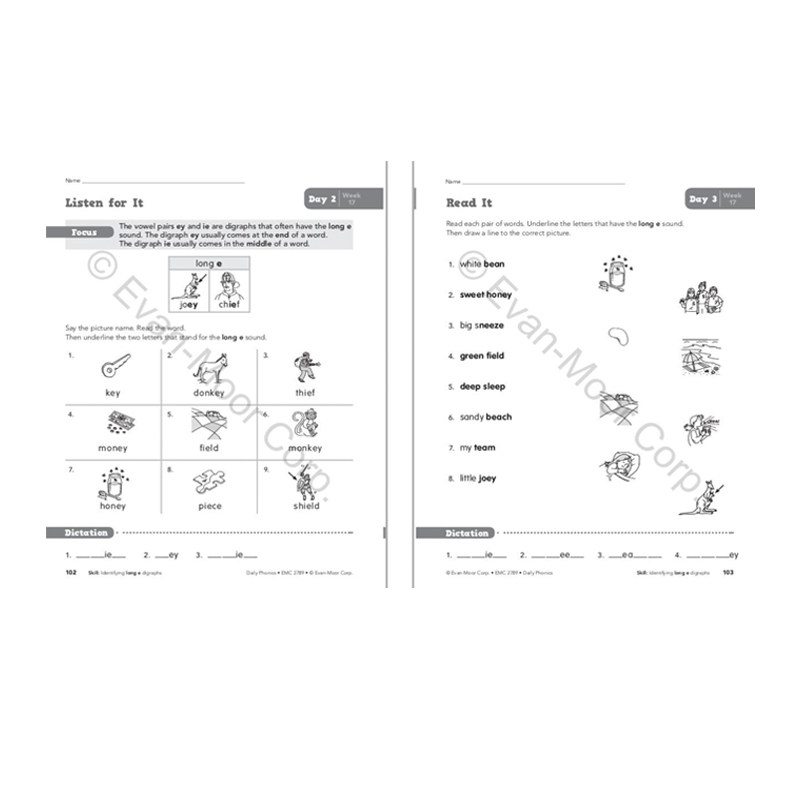 Evan-Moor Daily Phonics Grade 3 SE每日练习系列自然拼读三年级无答案作业本美国加州教辅 evanmoor_虎窝淘