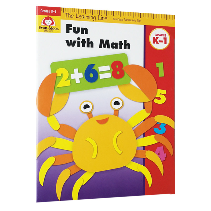 Evan-Moor The Learning Line Fun with Math Grade K 1学习起跑线趣味数学练习册幼儿园大班一年级 ...