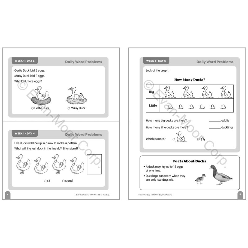 Evan-Moor Daily Word Problem Math（2019版） Grade 1-6 SE每日练习系列数学应用作业本美国加州 ...