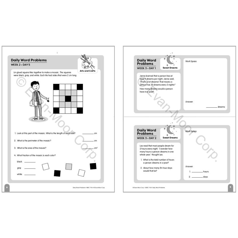 Evan-Moor Daily Word Problem Math（2019版） Grade 6 SE每日练习系列数学应用六年级作业本美国加州 ...