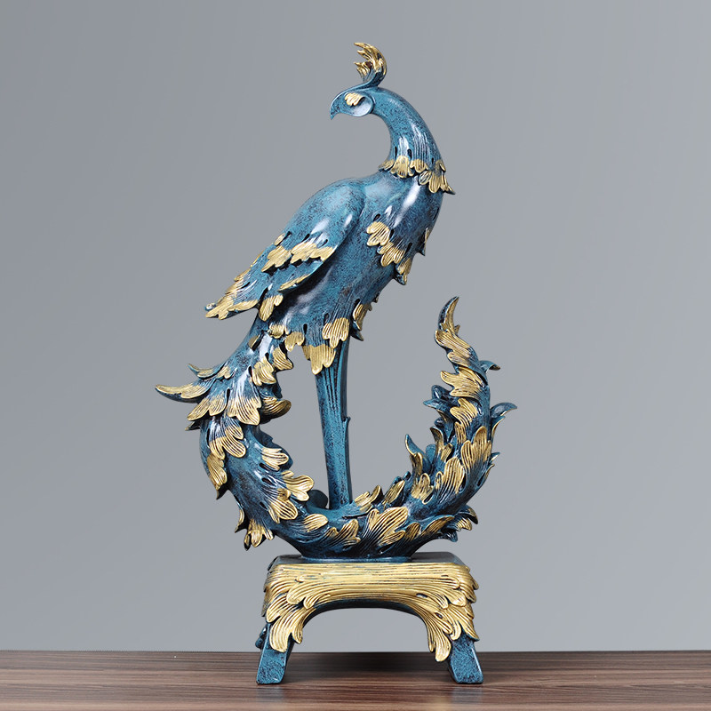 摆件凤凰风水招财室内博古工艺品玄关酒柜装饰品装饰摆件