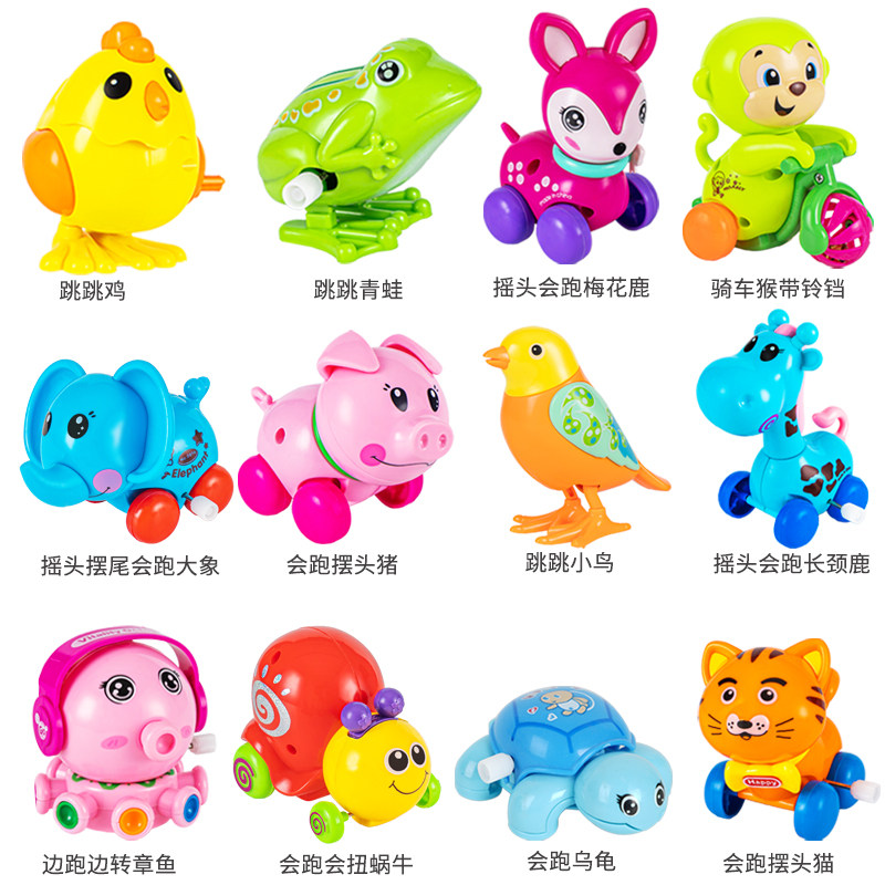 发条玩具小鸡婴儿弹跳青蛙毛毛虫小动物儿童宝宝1-2一3岁男孩女孩_虎窝淘