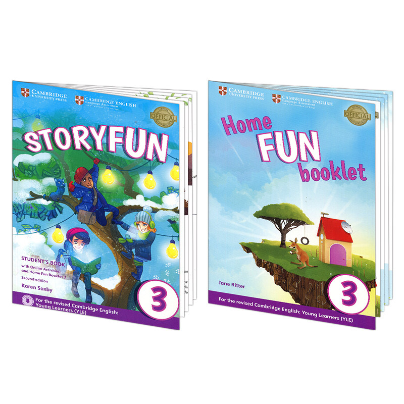 现货剑桥官方少儿英语YLE二级考试书第二版Story fun for Starters学生用书带在线自学账号练习册Story fun 3级 ...