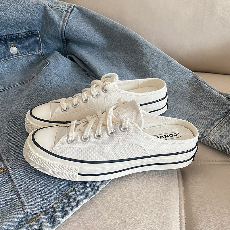 CONVERSE匡威1970s一脚蹬米白黑色男女帆布半拖鞋172592C 172591C_虎窝淘