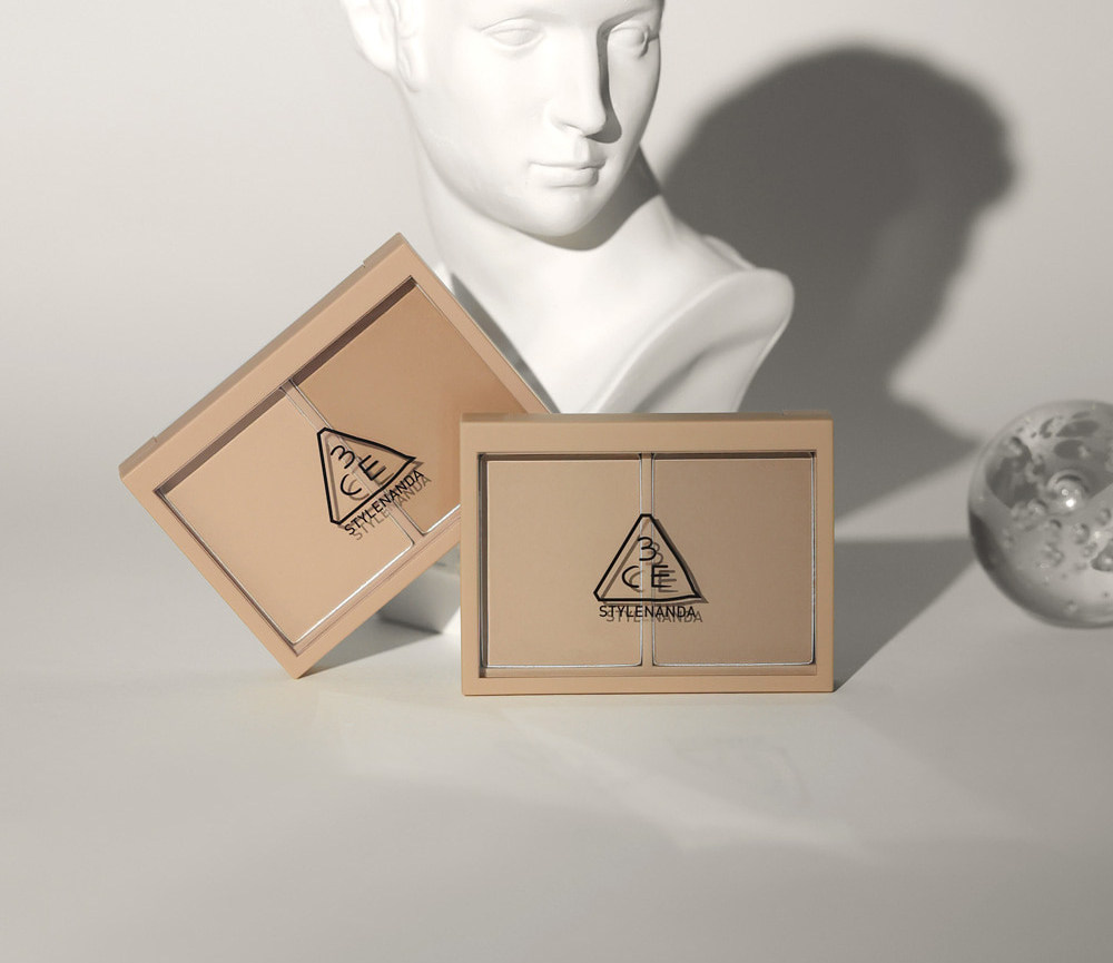 韩国3CE新品双色修容CONTOUR SHADING侧影鼻影修容灰棕ASH BROWN_虎窝淘