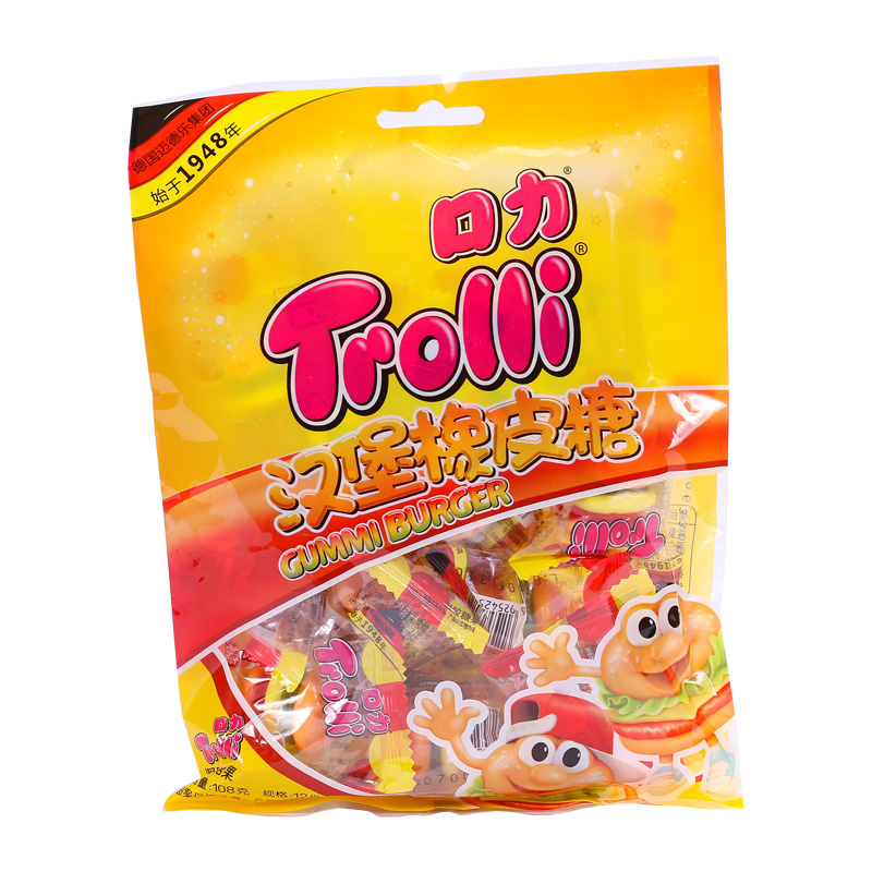 德国trolli口力汉堡橡皮糖果汁软糖QQ糖迷你汉堡儿童怀旧零食糖果_虎窝淘
