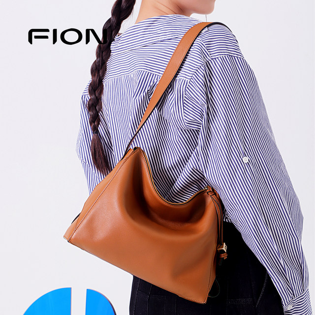 Fion/Fianne stacked bag hobo tote bag women's first-layer cowhide ...