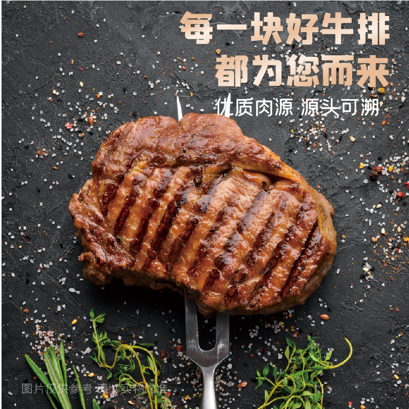 联豪整切牛排厚切西冷眼肉家庭牛排套餐团购8片1680g生鲜牛肉牛扒_虎窝淘