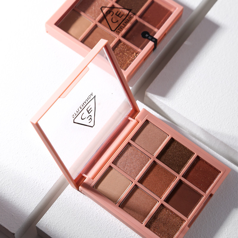 3ce眼影盘珠光哑光overtake南瓜色酒神盘9色九宫格水泥盘_虎窝淘