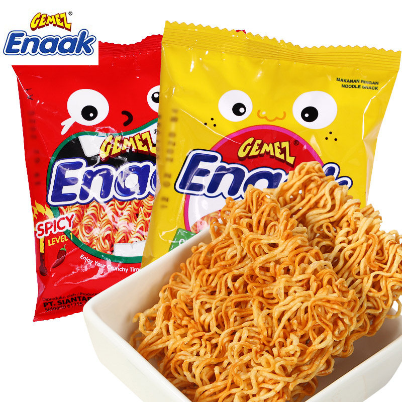 【199减100专区】贪吃飒零食印尼进口Gemez Enaak香辣小鸡面30g_虎窝淘
