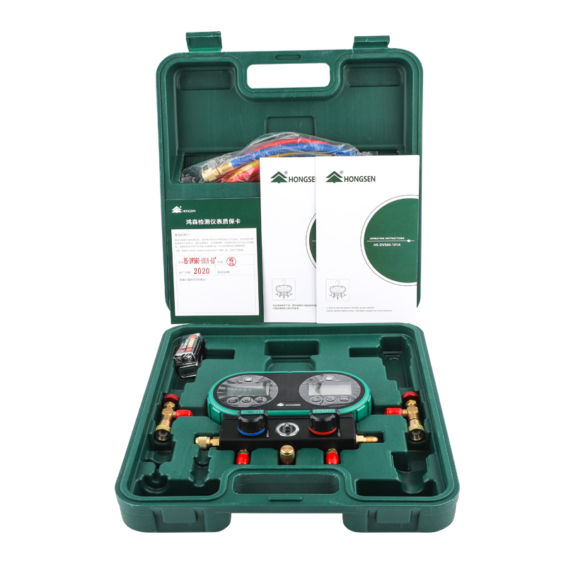 鸿森数显压力表HS-DVS60-101A空调加氟表电子加液表汽车冷媒双表_虎窝淘