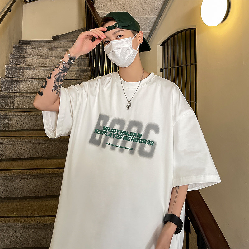 BDCT 220克纯棉发泡字母T恤几物男装设计大码宽松休闲短袖上衣潮_虎窝淘