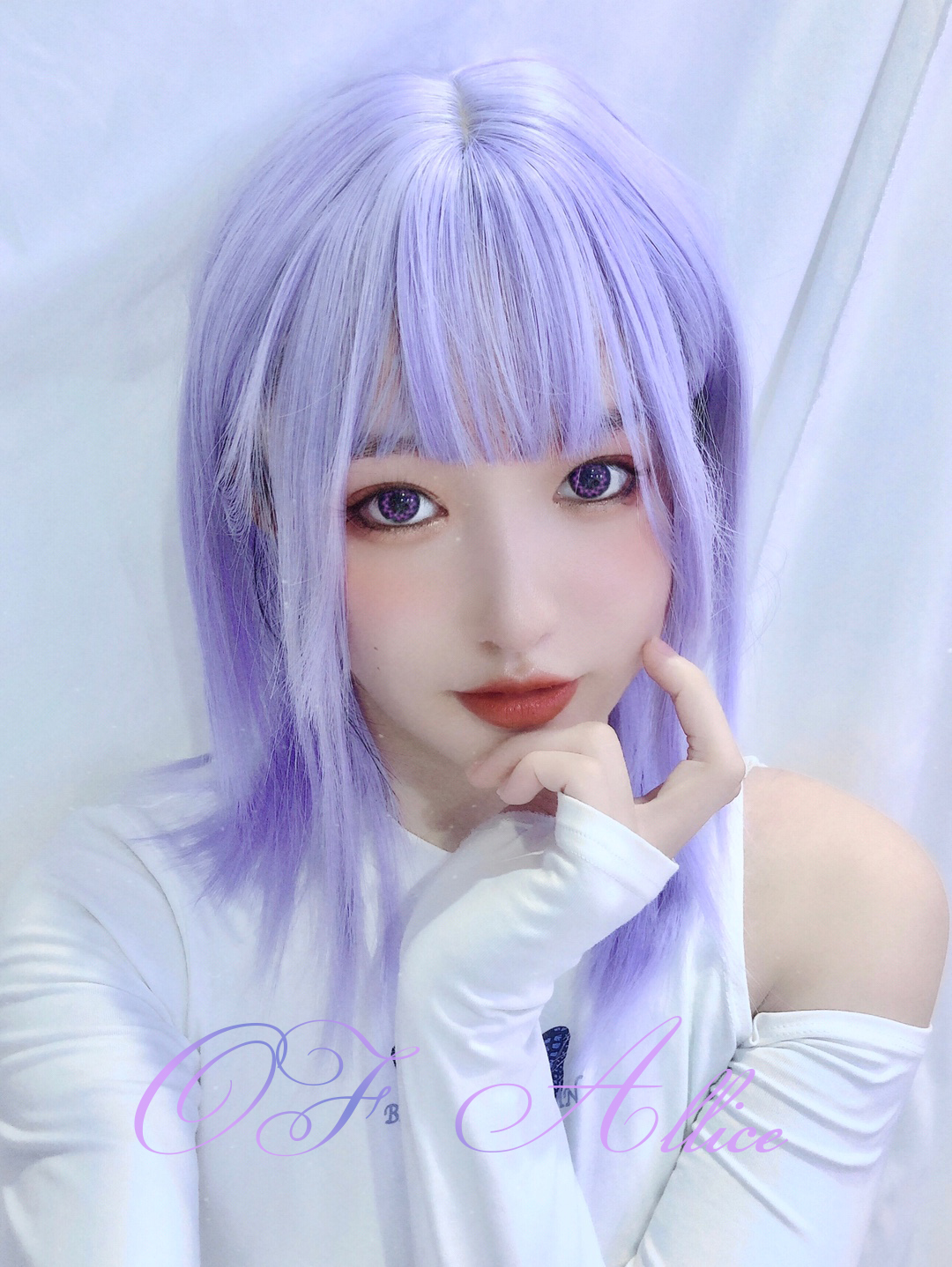 +Of Alice+y2k辣妹赛博朋克假发jk紫灰色中长发层次lolita碎直发_虎窝淘