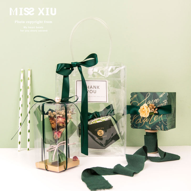 MISSXIU[闪光]伴手礼手提袋子高级感透明小号礼物包装喜糖袋定制_虎窝淘