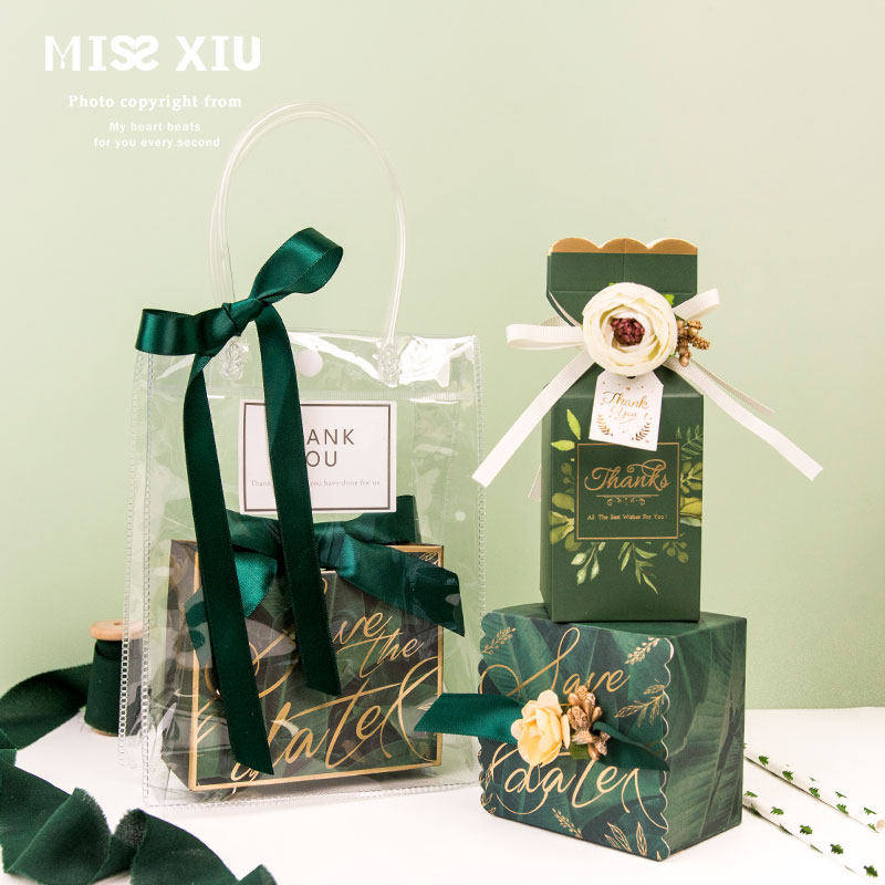 MISSXIU[闪光]伴手礼手提袋子高级感透明小号礼物包装喜糖袋定制_虎窝淘