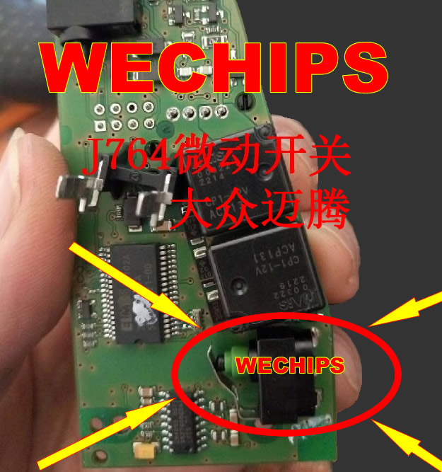 适用迈方向锁腾微动开关J764轻触开关 CC点火开关 B6弯脚带柄开关_虎窝淘