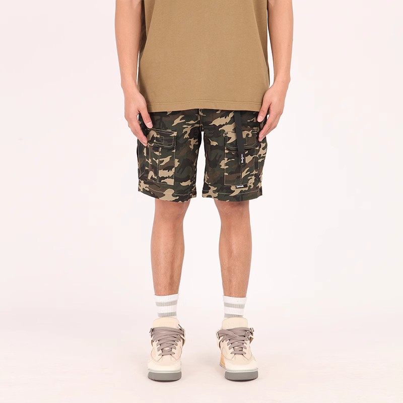 【SIMOK官方店】斯摩克美式迷彩街头ins宽松潮流多口袋工装五分裤_虎窝淘