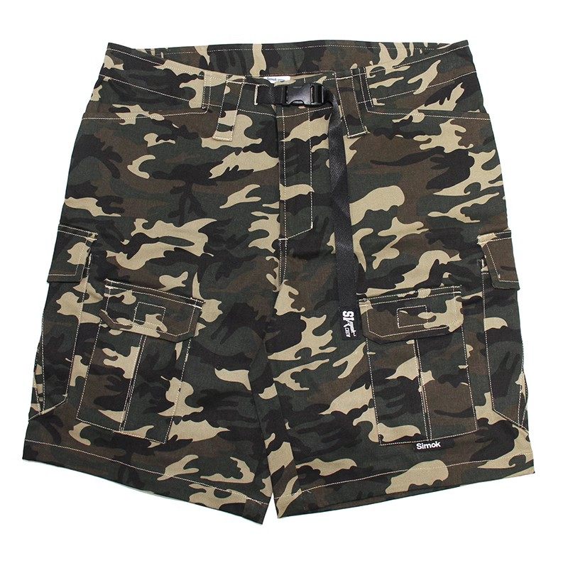 【SIMOK官方店】斯摩克美式迷彩街头ins宽松潮流多口袋工装五分裤_虎窝淘