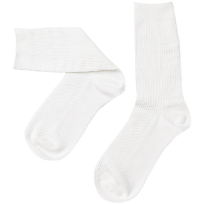 VMCL素色纯棉中长筒袜子男女黑白吸汗透气运动国潮 vermicelli_虎窝淘