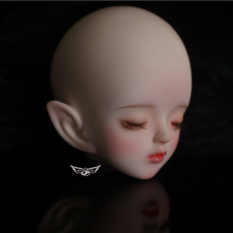 灰羽人形全眠菲纳4分树脂练妆画化头SD/ BJD娃娃单头素头_虎窝淘