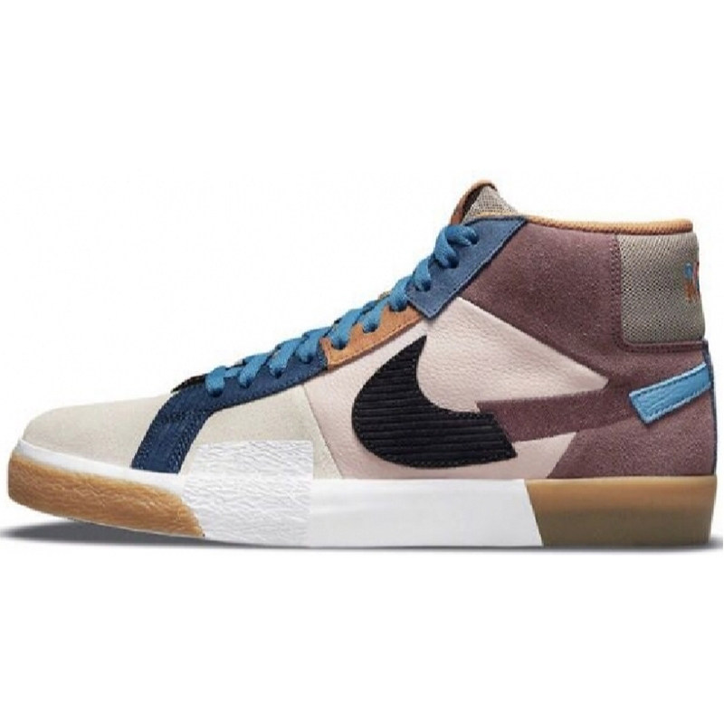 Nike SB Zoom Blazer Mid滑板鞋蓝紫拼接断钩马赛克 DA8854_虎窝淘