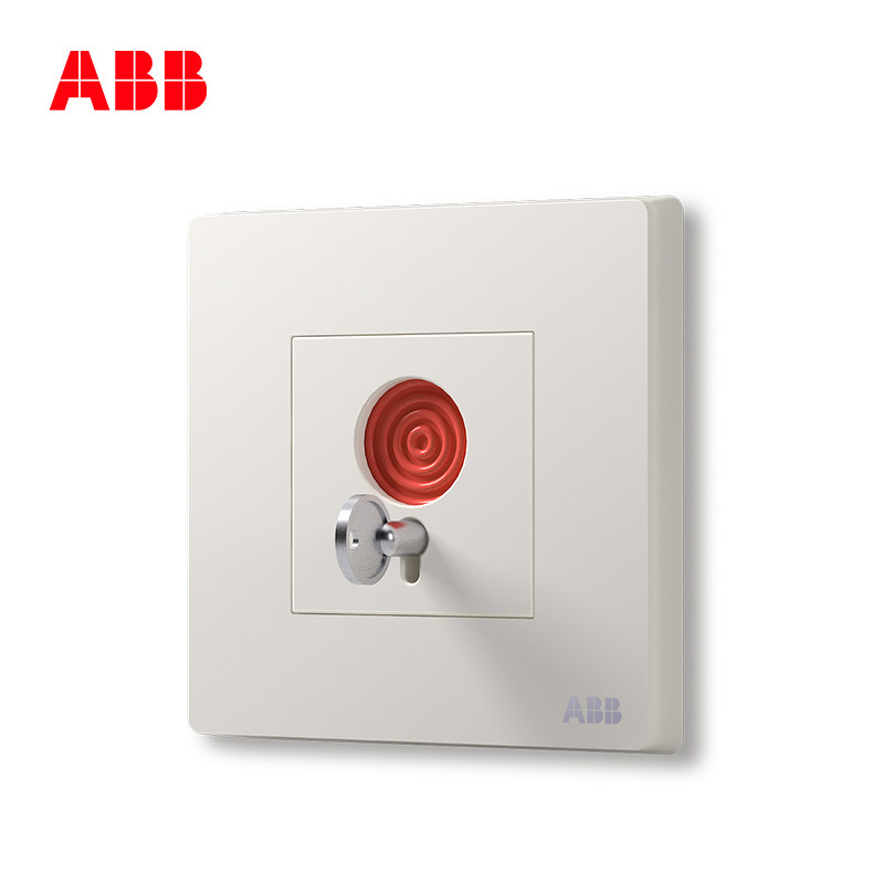 ABB开关插座轩致无框雅典白色一位报警开关3A紧急开关AF419_虎窝淘