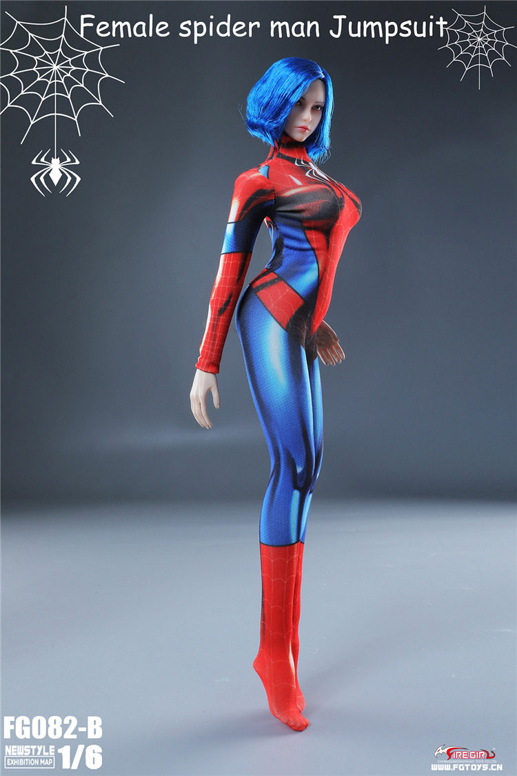 现货Fire Girl Toys1/6兵人FG082蜘蛛女弹力紧身连体衣适包胶素体_虎窝淘