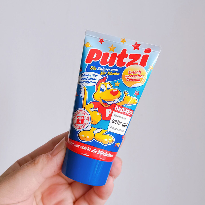 德国putzi普奇儿童含氟牙膏牙刷勿吞咽食1宝宝2婴儿含氟防蛀进口_虎窝淘
