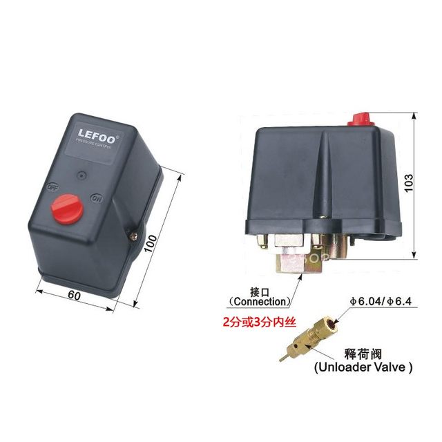 LEFOO Air Compressor Pressure Switch LF18-1H Air Pressure Switch LF18 ...