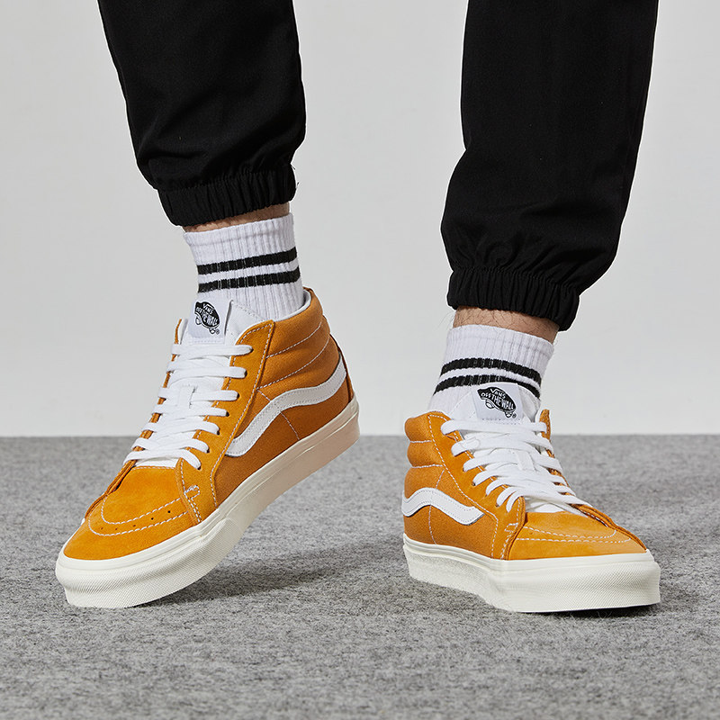 VANS范斯男鞋女鞋高帮帆布鞋官方旗舰春秋新款SK8-Mid休闲板鞋男_虎窝淘