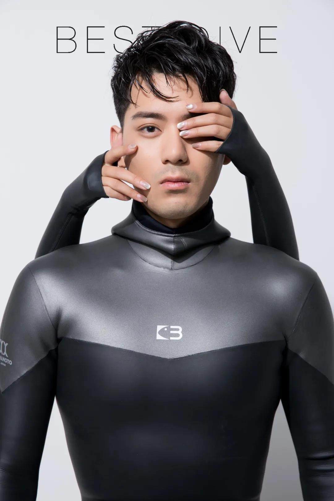 BESTDIVE 1.5MM-3MM墨灰系列炫彩自由潜水湿衣潜水服分体连体_虎窝淘