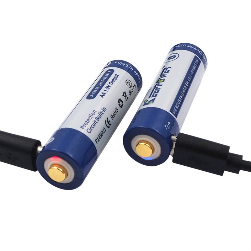 2pcs Original Keeppower P1450U1 AA Micro USB 14500 battery_虎窝淘