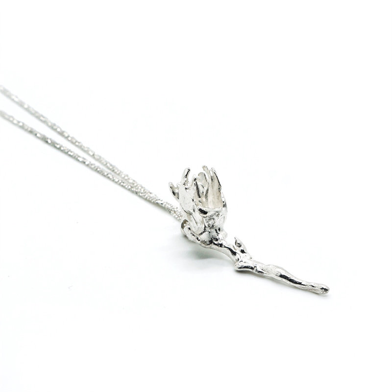 AOKINSIDE凛空花项链小众原创设计925纯银吊坠男女气质花瓣_虎窝淘
