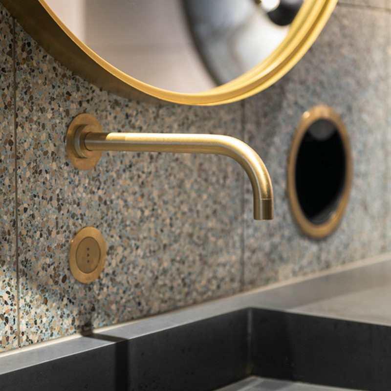 丹麦VOLA感应水龙头4321-16入墙式自动洗手盆龙头单孔不锈钢银色_虎窝淘