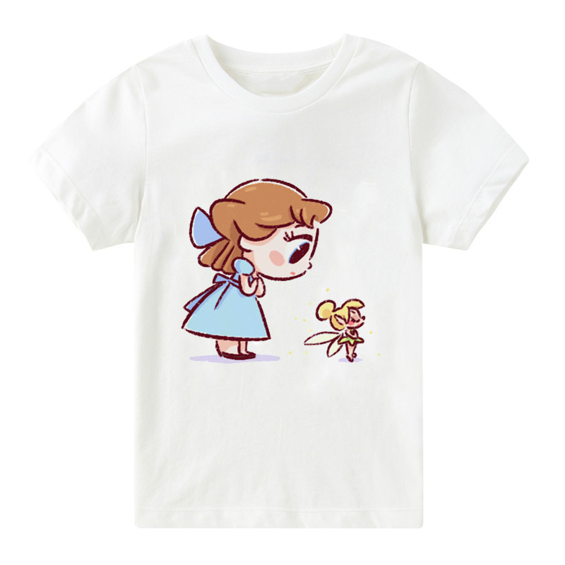 Princess Kids T Shirt时尚卡通卡通公主与小萌宠印花儿童T恤_虎窝淘