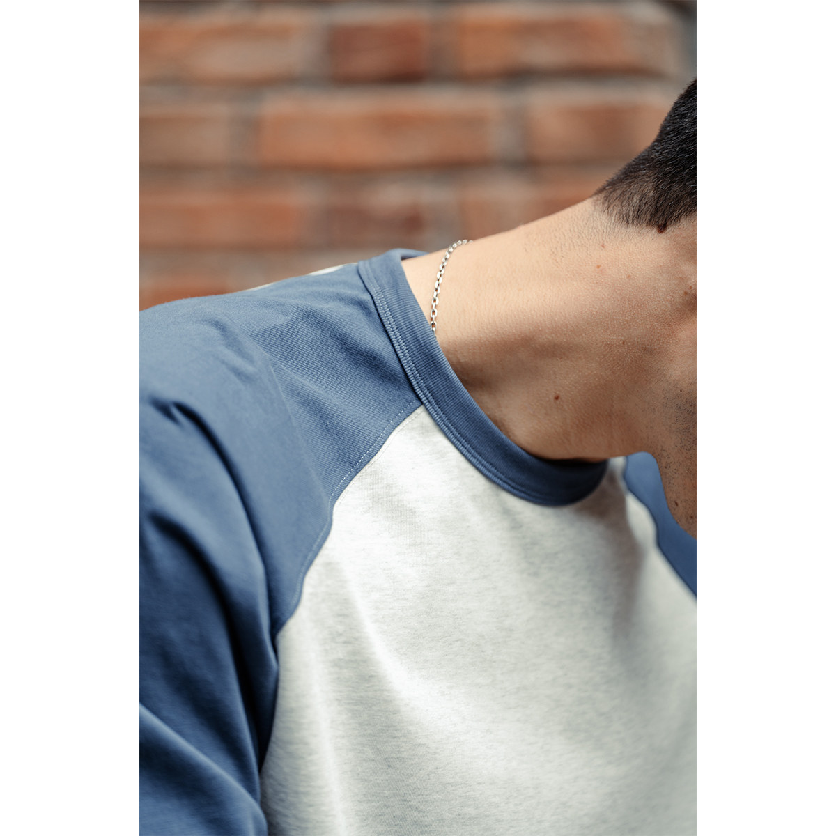 Simwood简木男装【宽松版型】新品280g重磅插肩袖圆领拼色长袖T恤_虎窝淘