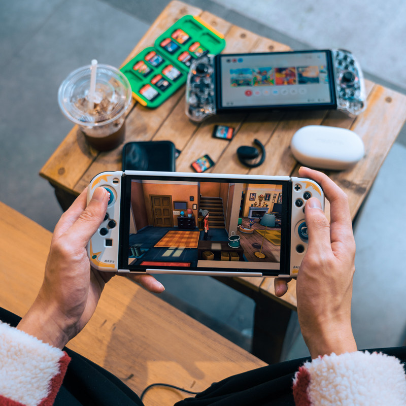 良值SwitchOLED收纳包 NS阿尔宙斯主题手柄硅胶套摇杆帽保护壳_虎窝淘