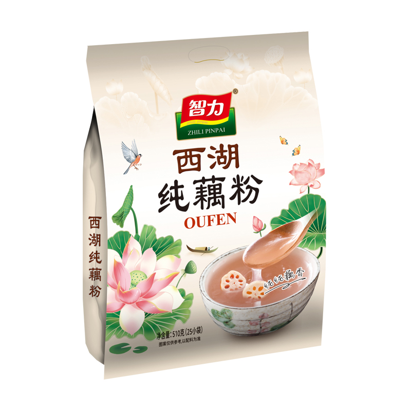 智力西湖红枣莲子纯味藕粉510g无添加剂冲饮代餐早餐小袋装莲藕粉_虎窝淘