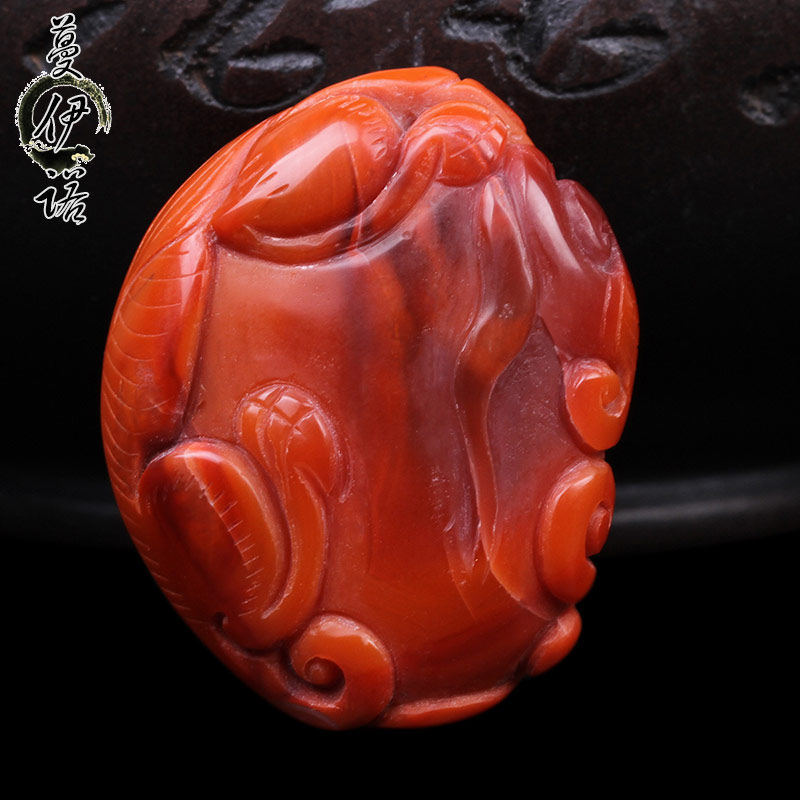 蔓伊诺四川凉山南红玛瑙吊坠雕件貔貅玫红柿子红挂件 0202_虎窝淘