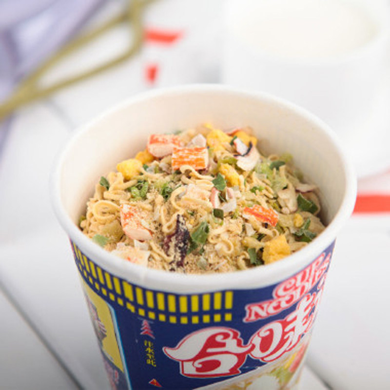 NISSIN/日清方便面合味道海鲜风味代餐零食夜宵泡面76g×3杯_虎窝淘