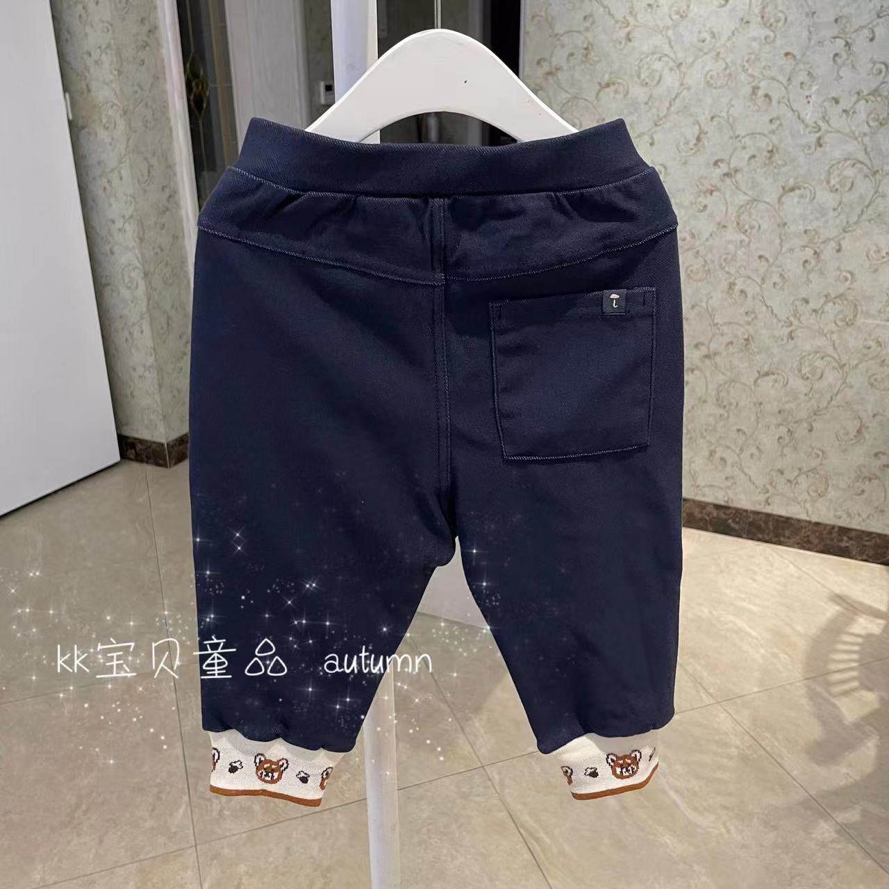 kkbaby韩国原单童装秋男女童洋气舒适柔软百搭裤子