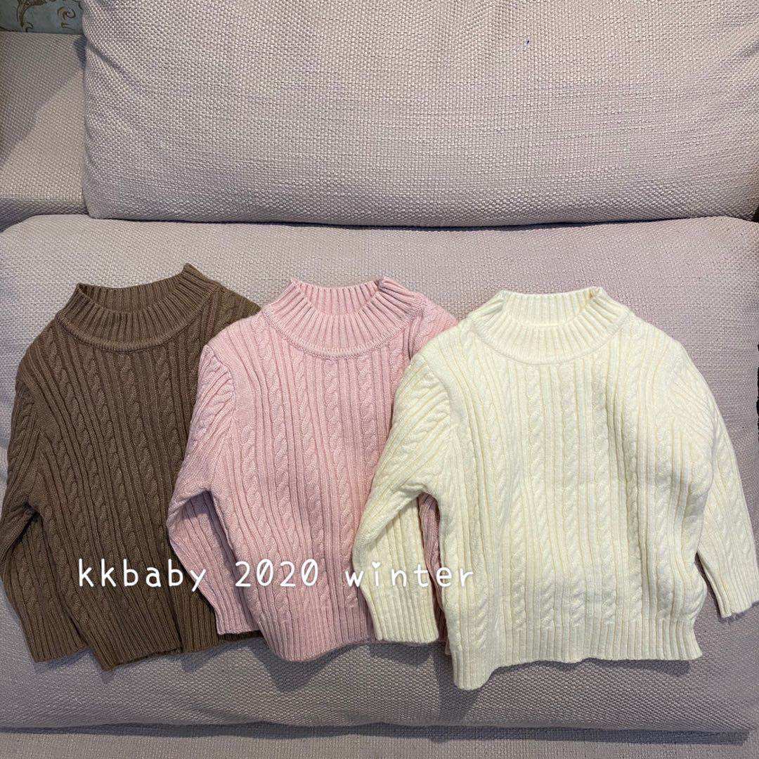kkbaby韩版童装20年秋冬男童女童柔软弹力打底毛衣