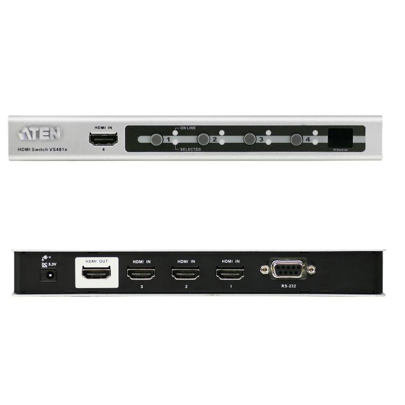 ATEN宏正 VS481A 4端口HDMI影音切换器HDMI切换器四切一高清四进一出_虎窝淘